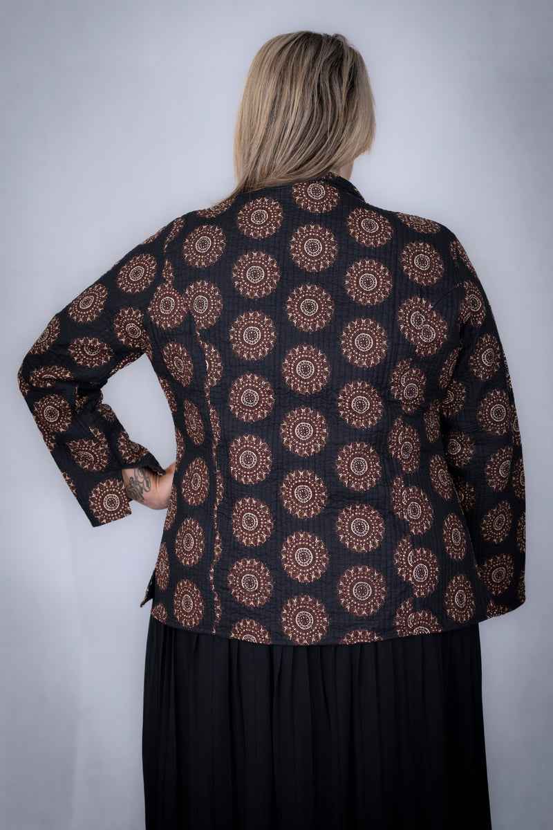 Black Quilted Cotton Jacket | Women's Outerwear | Fusion Creations